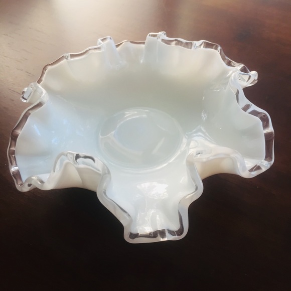 Vintage | Accents | Vintage Fenton Silver Crest Milk Glass Dish | Poshmark